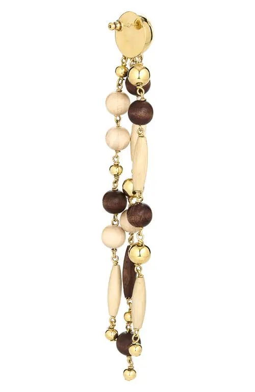Rabanne Wooden Beaded Drop Earrings