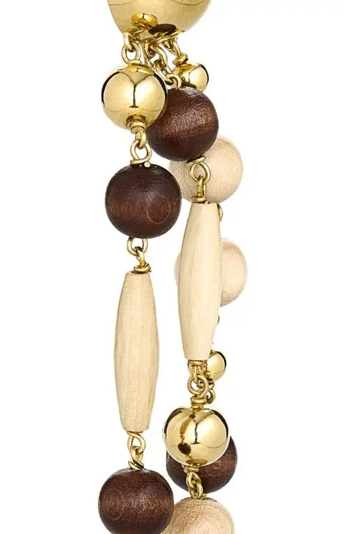 Rabanne Wooden Beaded Drop Earrings