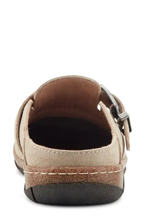 Earth Eileen Suede Clogs With Buckle Detail - Taupe