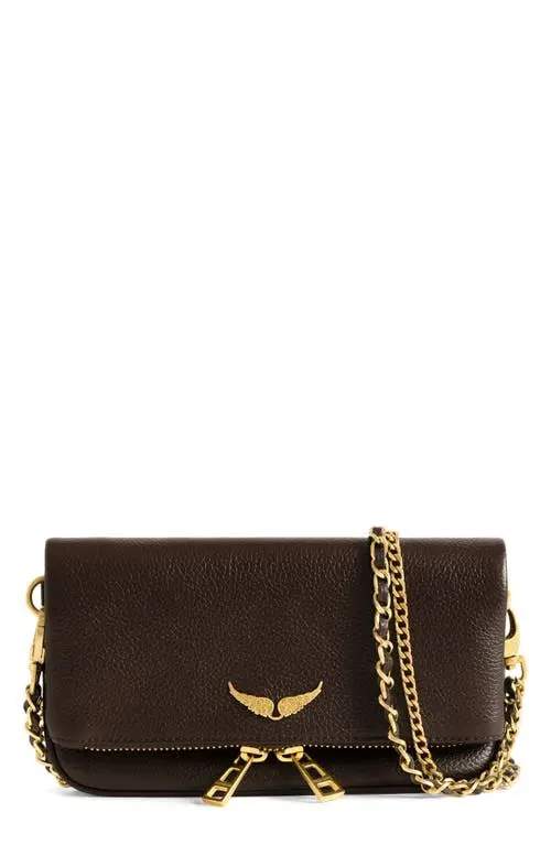 Zadig&Voltaire Rock Nano Leather Crossbody Bag - Brownie