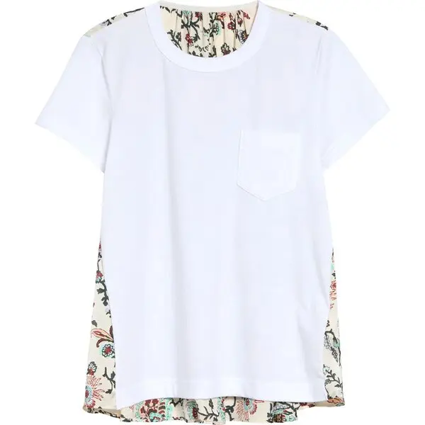 Sacai Mixed Media T-shirt - Ivory