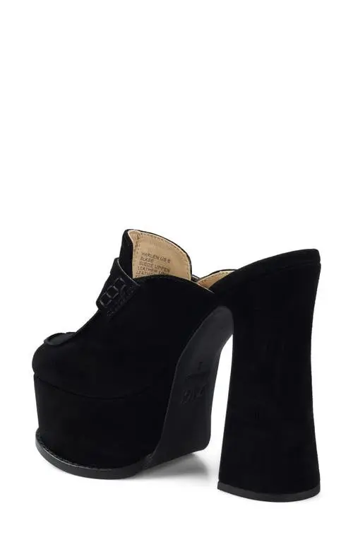 ZIGI Harlen Platform Penny Loafer Mule - Black Suede