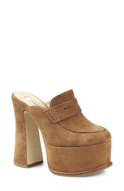 ZIGI Harlen Platform Penny Loafer Mule - Tan Suede