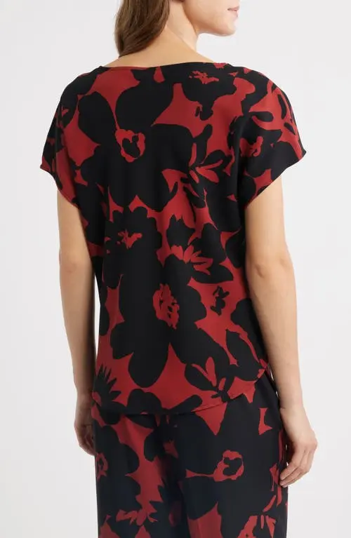 Anne Klein Floral Cowl Neck Top