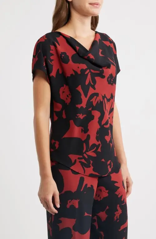 Anne Klein Floral Cowl Neck Top