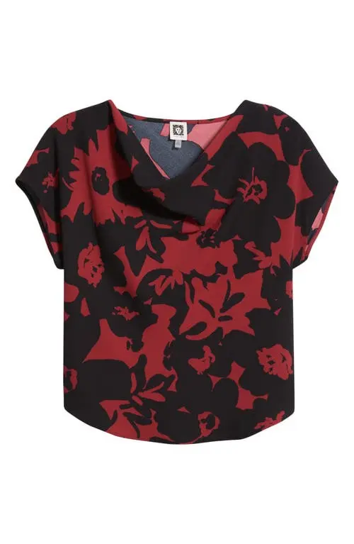 Anne Klein Floral Cowl Neck Top
