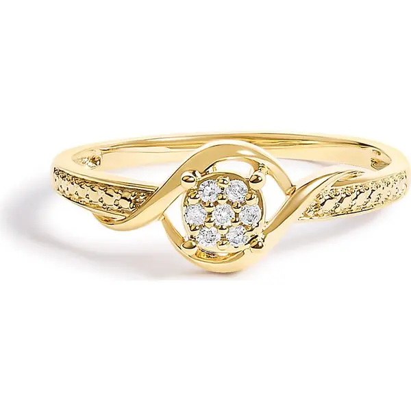 HAUS OF BRILLIANCE 10k Diamond Cluster Twisted Promise Ring - Yellow Gold