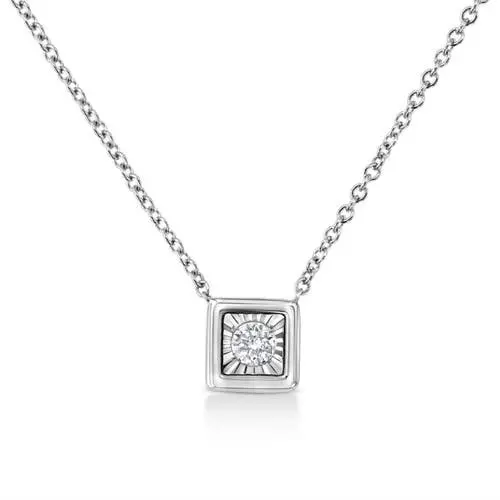 HAUS OF BRILLIANCE 10k White Gold 1/10 Ctw Miracle Set Round-cut Diamond Mixed Shape - Square Shape