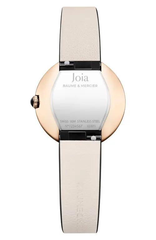 Baume & Mercier Joia" Leather Strap Watch - Silver