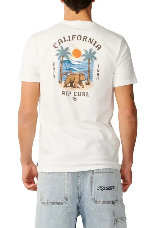 Rip Curl Desti Animals Cotton Graphic T-shirt - Bone