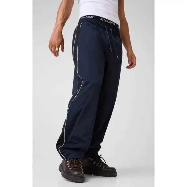 Guess Crinkle Nylon Joggers - Blue