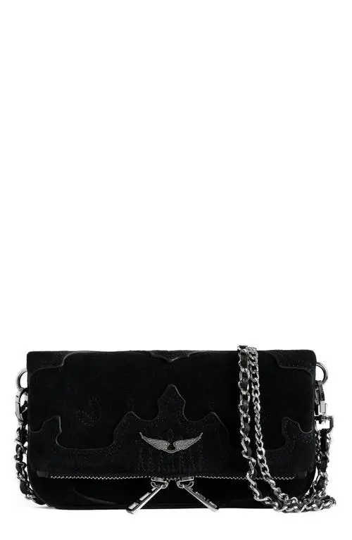 Zadig&Voltaire Rock Nano Western Leather Crossbody Bag - Black