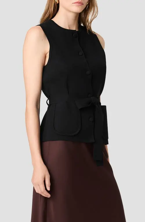 French Connection Maxime Tie Waist Vest - Black (maxime)