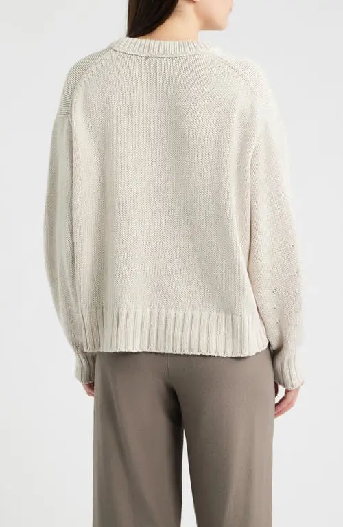 Eileen Fisher Organic Cotton Relaxed Fit Crewneck Sweater