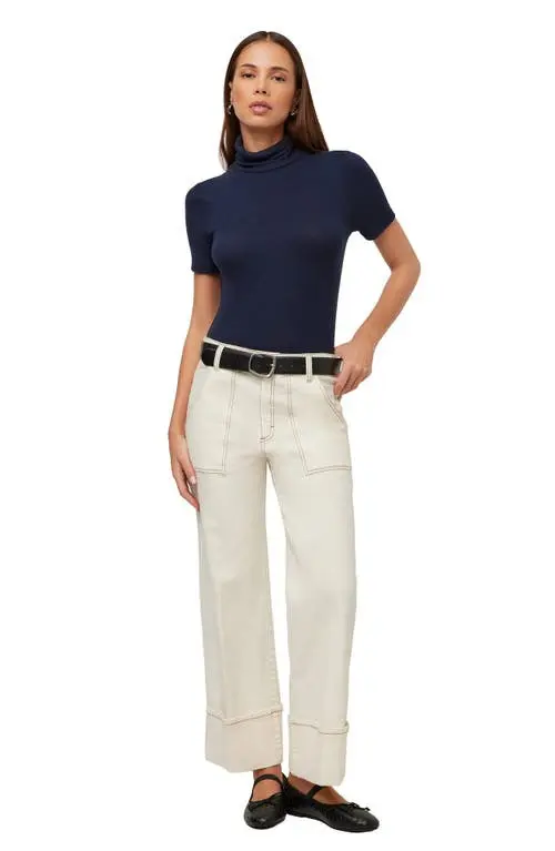Fifteen Twenty Patch Pocket Wide Leg Cuffed Jeans