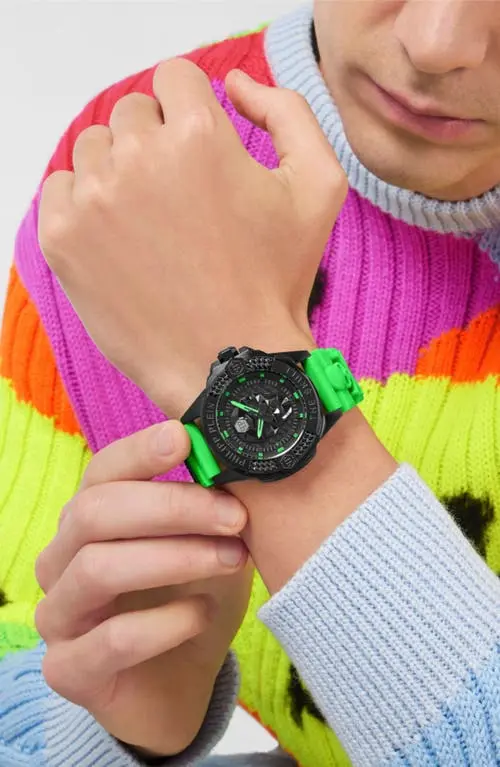 Philipp Plein The Skull Strap Watch - Ip Black