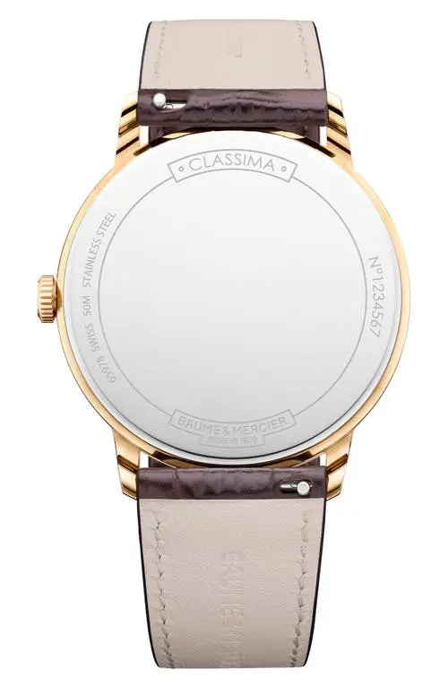 Baume & Mercier Classima Two-hand Swiss Quartz Leather Strap Watch