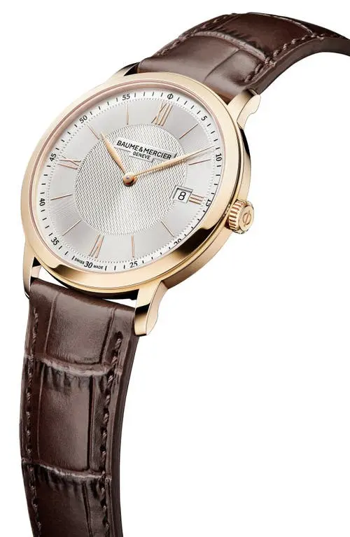 Baume & Mercier Classima Two-hand Swiss Quartz Leather Strap Watch