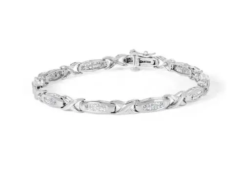 HAUS OF BRILLIANCE 14k 1.0 Cttw Princess Diamond Tennis Bracelet - White Gold
