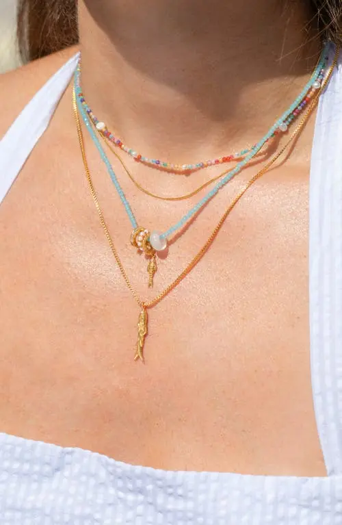 GIRLS CREW Rainbow Imitation Pearl Beaded Layered Necklace