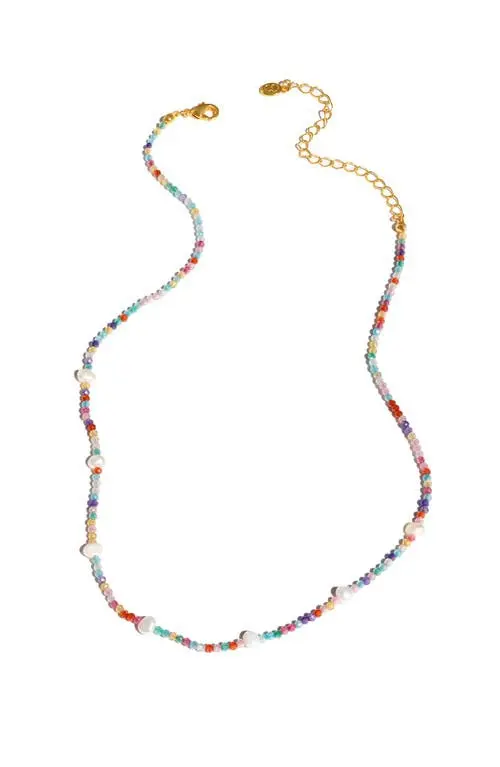 GIRLS CREW Rainbow Imitation Pearl Beaded Layered Necklace