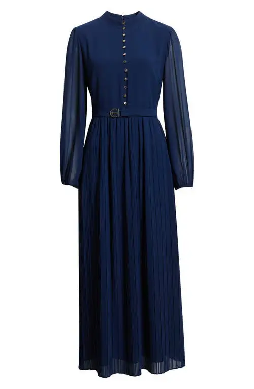 Elie Tahari The Adira Long Sleeve Maxi Dress - Twilight Sky