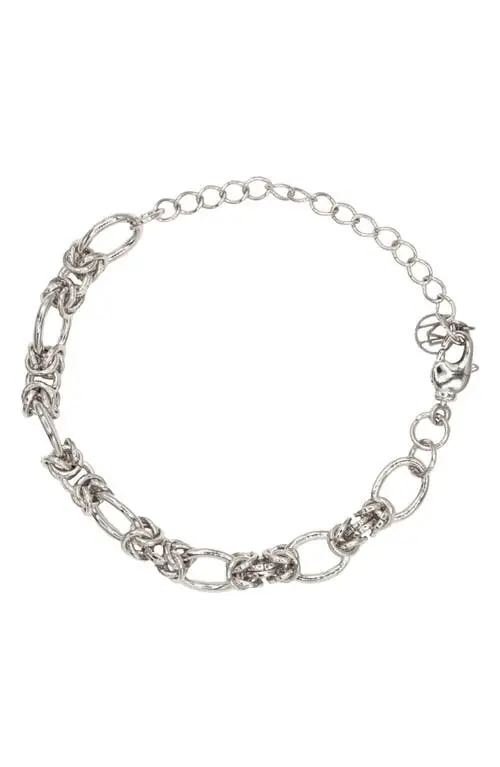 LA MENO French Twist Chain Link Bracelet - Silver