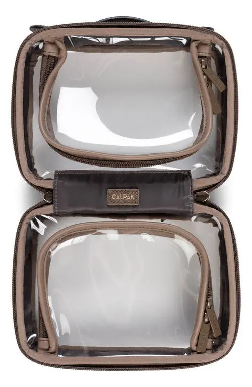 CALPAK Small Clear Cosmetics Case - Mocha