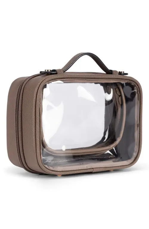 CALPAK Small Clear Cosmetics Case - Mocha