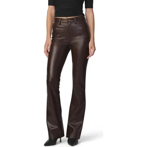 Joe's Jeans Faux Leather Hi Honey Bootcut Pants - Dark Chocolate