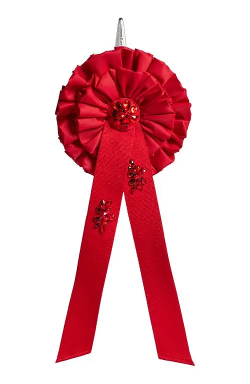 Simone Rocha Ribbon Rosette Coin Purse Bag Charm - Red/red
