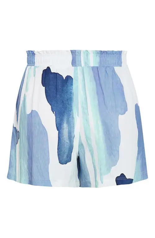 City Chic Printed Wide-leg Shorts
