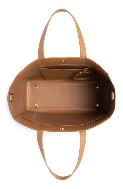 CALPAK Haven Faux Leather Laptop Tote - Toffee