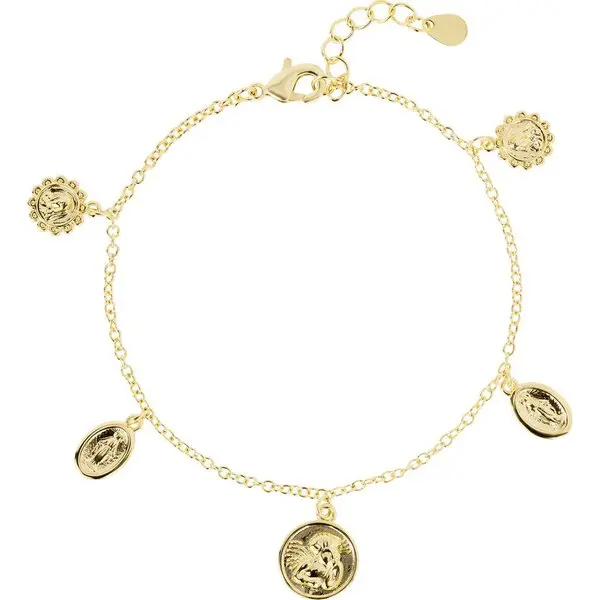 ATHRA LUXE Medallion Charm Bracelet - Gold