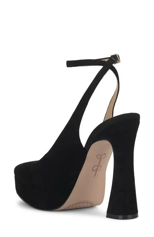 Jessica Simpson Nelica Ankle Strap Platform Pointed Toe Pump - Black