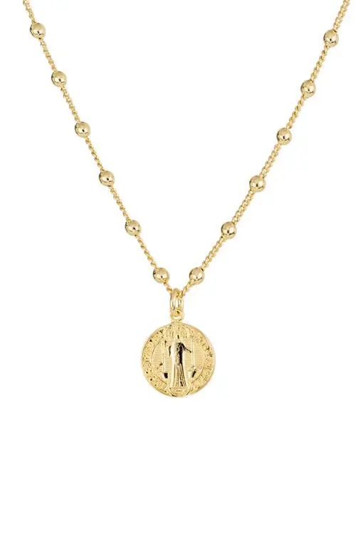 ATHRA LUXE Medallion Pendant Necklace - Gold