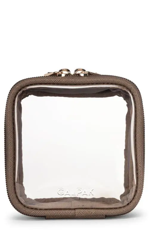 CALPAK Tiny Clear Cosmetics Case - Mocha
