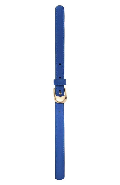 Mango Skinny Leather Belt - Blue