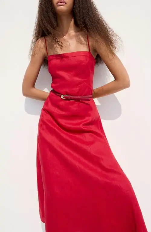Mango Leather Belt - Red