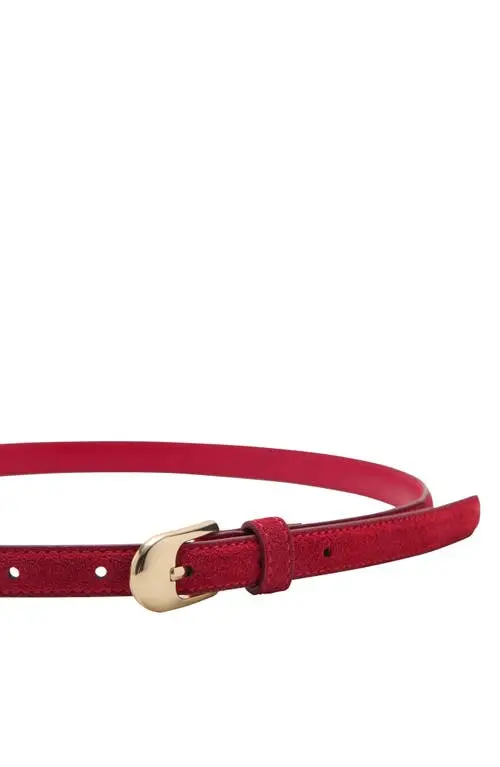 Mango Leather Belt - Red