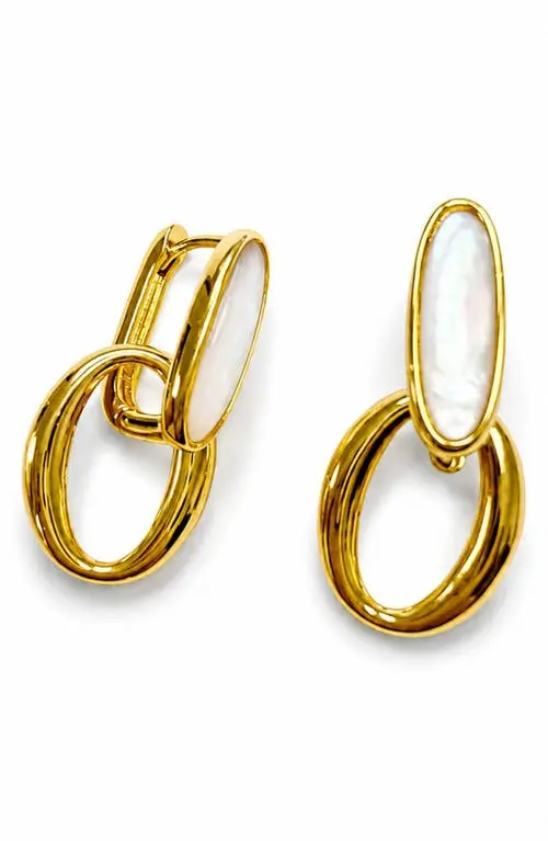 LA MENO Mother-of-pearl Loop Drop Earrings