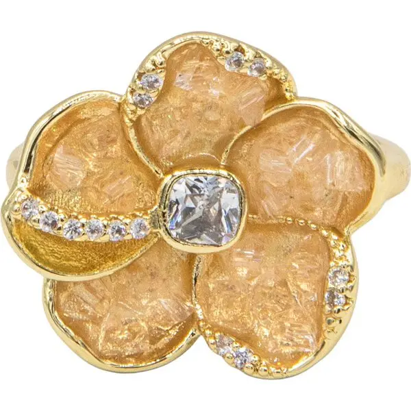 LA MENO Flower Statement Ring - Gold
