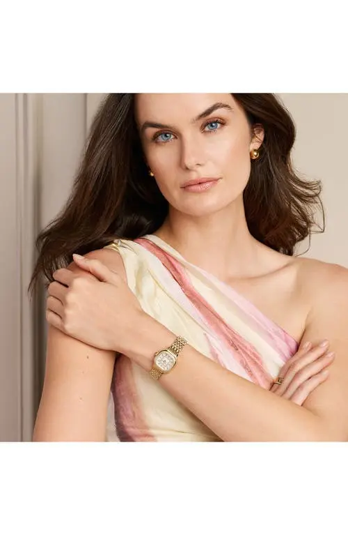 Michele Mini Meggie Mother-of-pearl & Diamond Bracelet Watch - Gold