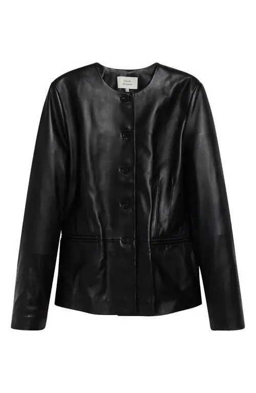 Loulou De Saison Adea Collarless Lambskin Leather Jacket