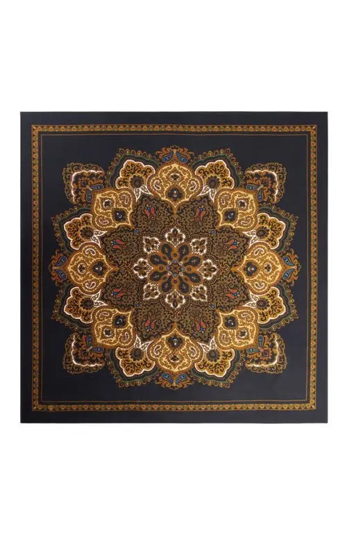 Sandro Silk Bandana Print Scarf - Black/ocher