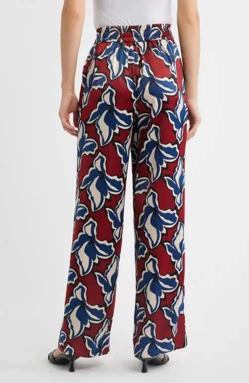 Anne Klein Floral High Waist Wide Leg Pants