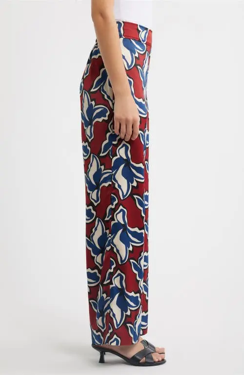 Anne Klein Floral High Waist Wide Leg Pants
