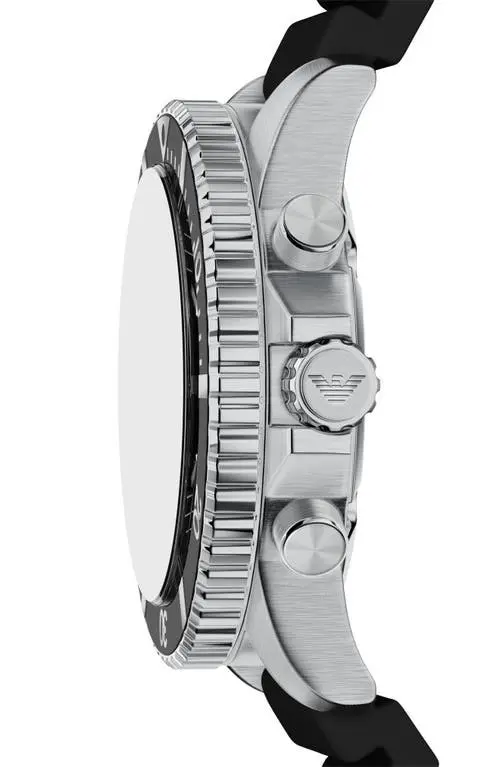 Emporio Armani World Explorer Solar Chronograph Silicone Strap Watch