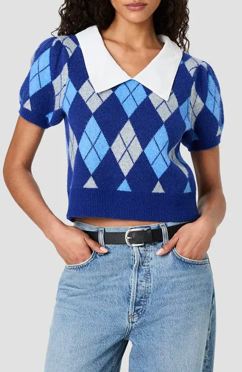 French Connection Koda Argyle Knit Combo Sweater - Oversized Argyle