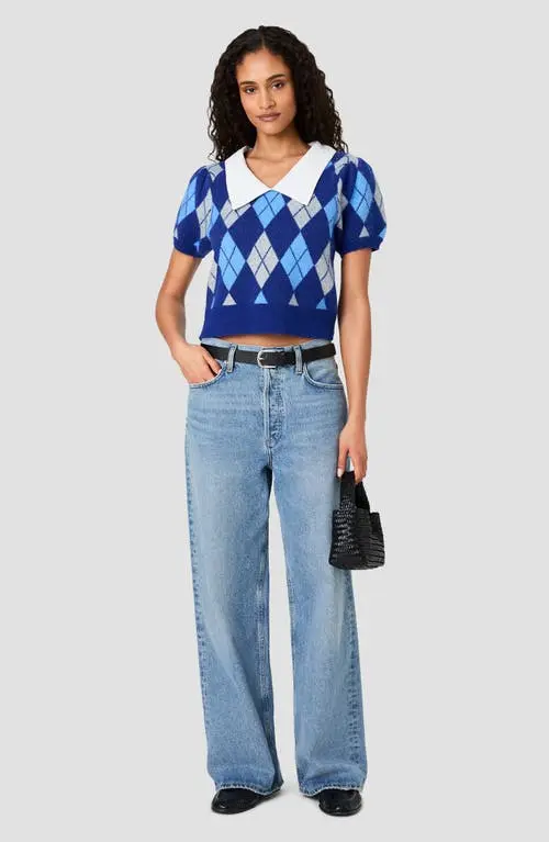 French Connection Koda Argyle Knit Combo Sweater